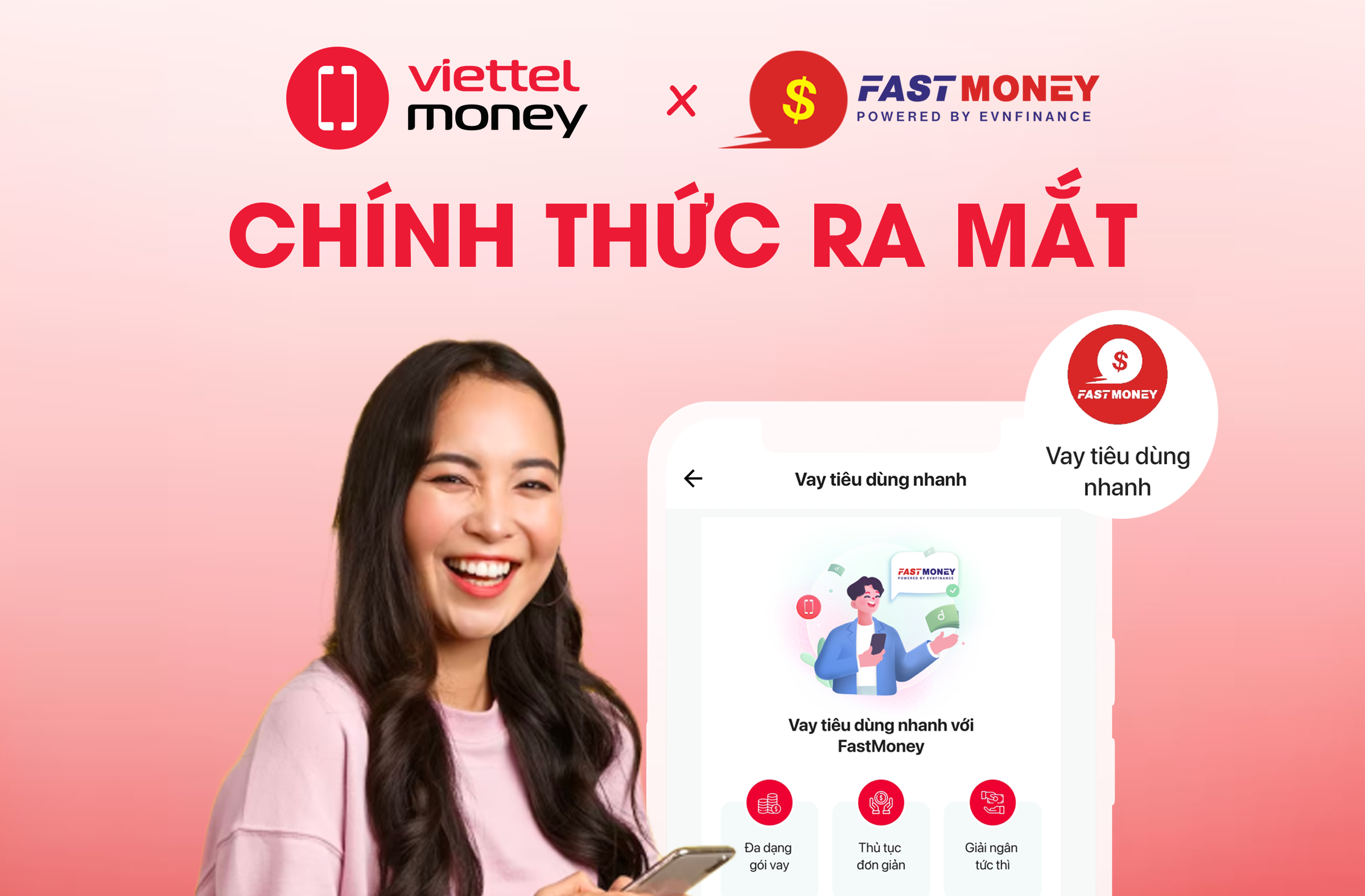 Chính thức ra mắt Vay tiêu dùng nhanh FastMoney trên ứng dụng Viettel Money